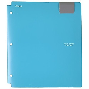 Five Star 4-Pocket Folders, Folders with Pockets, Fits 3 Ring Binder, Plastic, Teal, White, Purple, Lime, 4 Pack (73274)