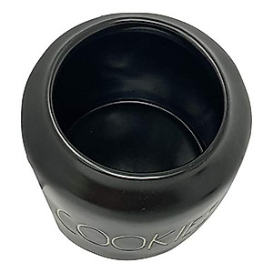 Rae Dunn Cookie Canister - Artisan Collection By Magenta - Beautiful Black Rae Dunn Cookie Canister - Large LL Font White Letters Spelling "COOKIES".