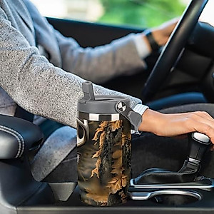 YTLKGFP 30 Oz Large Capacity Car Cup Camouflage Deer Tumbler with Handle Straw Lid Insulated Stainless Steel Water Bottle Travel Mug Leak-proof Car Cup Keeps Cold Or Hot