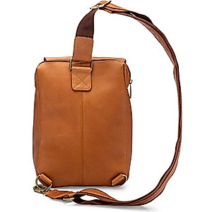 Le Donne Leather Arcity Unisex Sling Pack With Adjustable Strap, 7” x 10” x 4” (Tan)