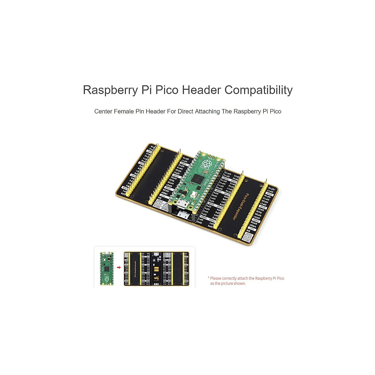 Dual GPIO Expander for Raspberry Pi Pico Microcontroller Board Two Sets of Standard Raspberry Pi Pico GPIO 2x20 Male Headers for Connecting More Expansion Modules