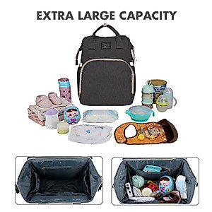 Baby Diaper Bag Backpack with Changing Station, Baby Registry Search Shower Gifts, Baby Bags for Boy Girl, New Mom Gifts for Women, Large Capacity, USB Port,Black