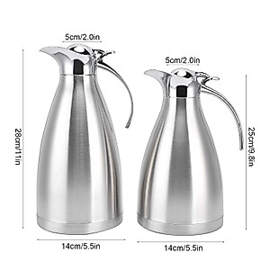 Vacuum Insulation Bottle, Stainless Steel Thermal Coffee Carafe European Style Thermal Insulation Kettle Double Walled Vacuum Cold and Hot Water Bottle with Lid for Kitchen Home Water Coffee(1.5L)