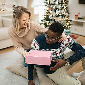 Pink Gift Box 12" x 6" x 4" with Magnetic Closure Lid Gift Box for Presents,Bridesmaid Gifts Box,Cute Box,Birthday Gift box,Luxury for Gift Packaging, Magnetic Gift Box for Wrapping Gifts (Pink)