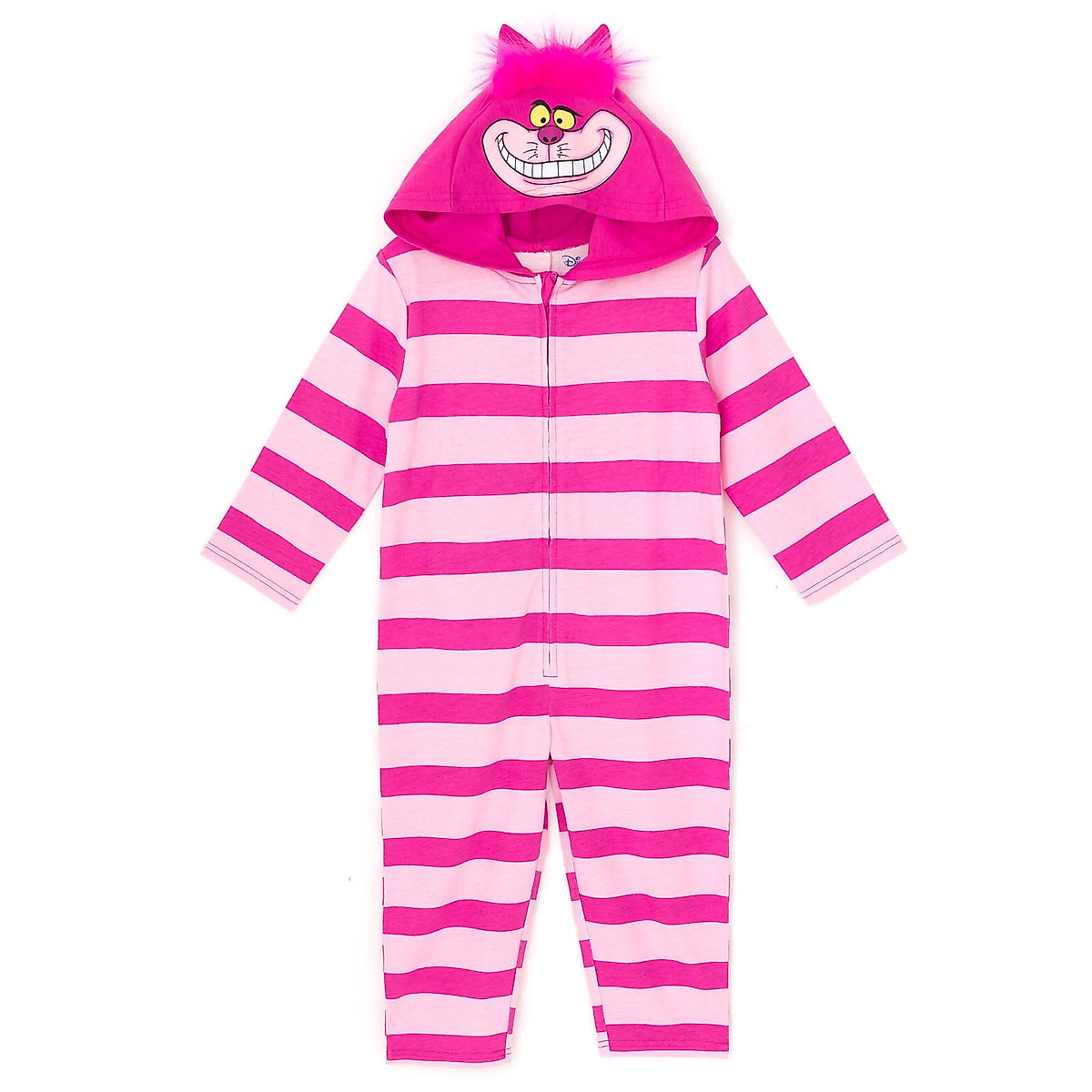Disney Alice in Wonderland Cheshire Cat Infant Baby Boys Zip Up Coverall Tail Pink 18 Months