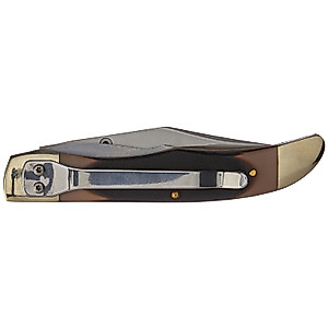 Old Timer 223OT Pioneer 7.2in Stainless Steel Traditional Lockblade Folding Pocket Knife with 3.1in Clip Point Blade, Sawcut Handle, and Convenient Size for EDC, Hunting, Camping, and Outdoors Hunting