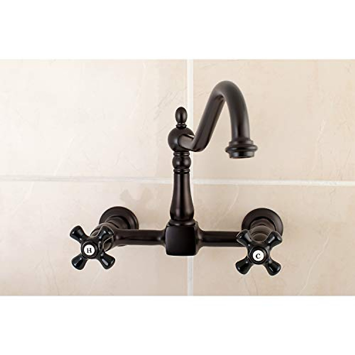 Kingston Brass KS1245PKX Duchess Bridge Kitchen Faucet, 9-7/16", Oil Rubbed Bronze