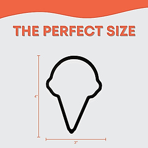 Ice Cream Cone Cookie Cutter with Easy to Push Design, for Baby Showers, Work Events, and Birthday Celebrations (4 inch)