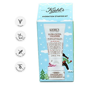 Kiehl's Hydration Starter Daily Skin Care Travel Holiday Gift Set:: Mini Ultra Facial Cleanser Wash and Mini Ultra Facial Moisturizing Cream