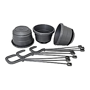 4" Mini Hanging Baskets with Attached Saucers - 3 Pack - Silver