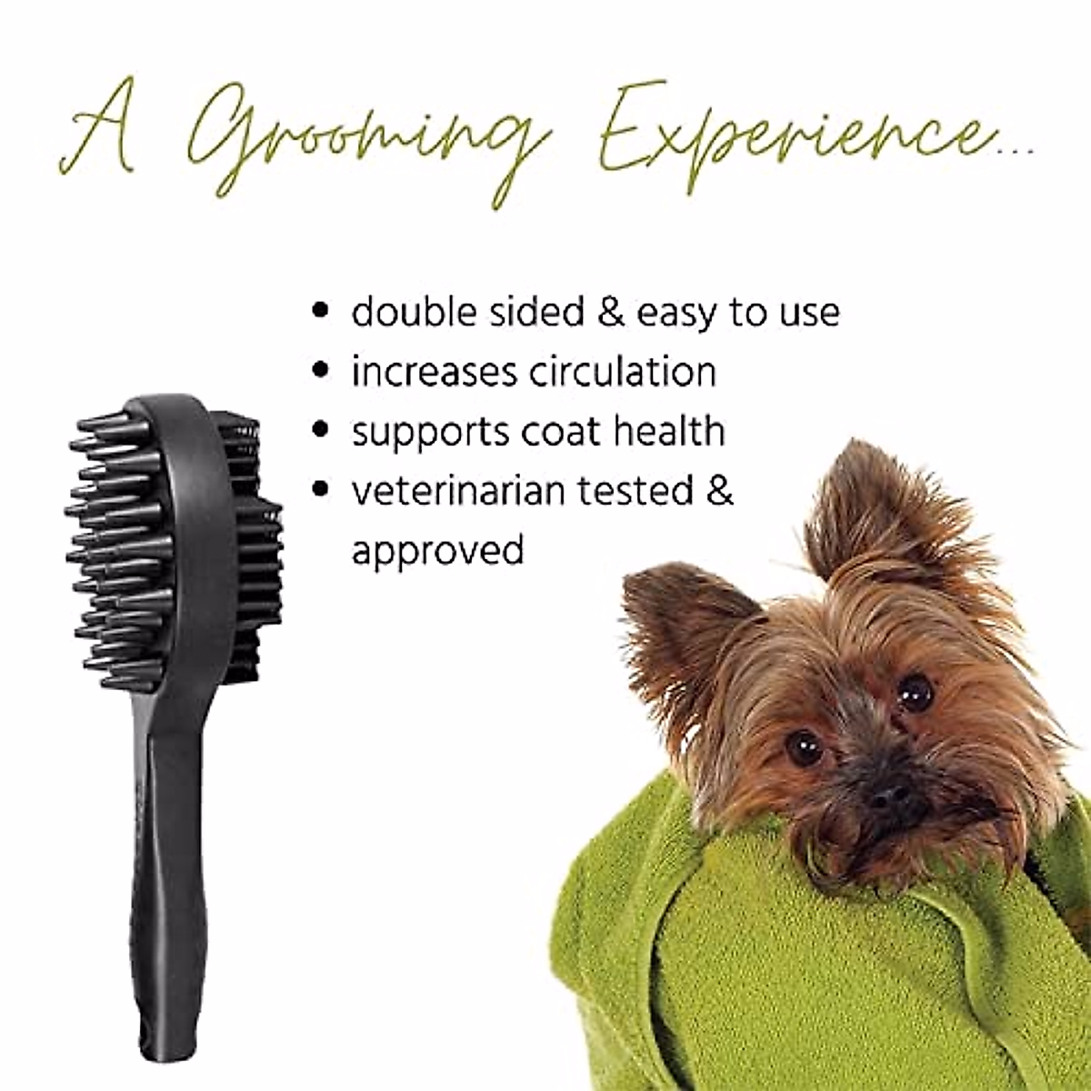 Curry on a Stik' - Dog Brush for Shedding, Grooming, Bathing, & Therapeutic Massage Tool - For Long & Short Haired Dogs - Decreases Shedding & Increases Coat Health - Veterinarian Approved - Ergonomic