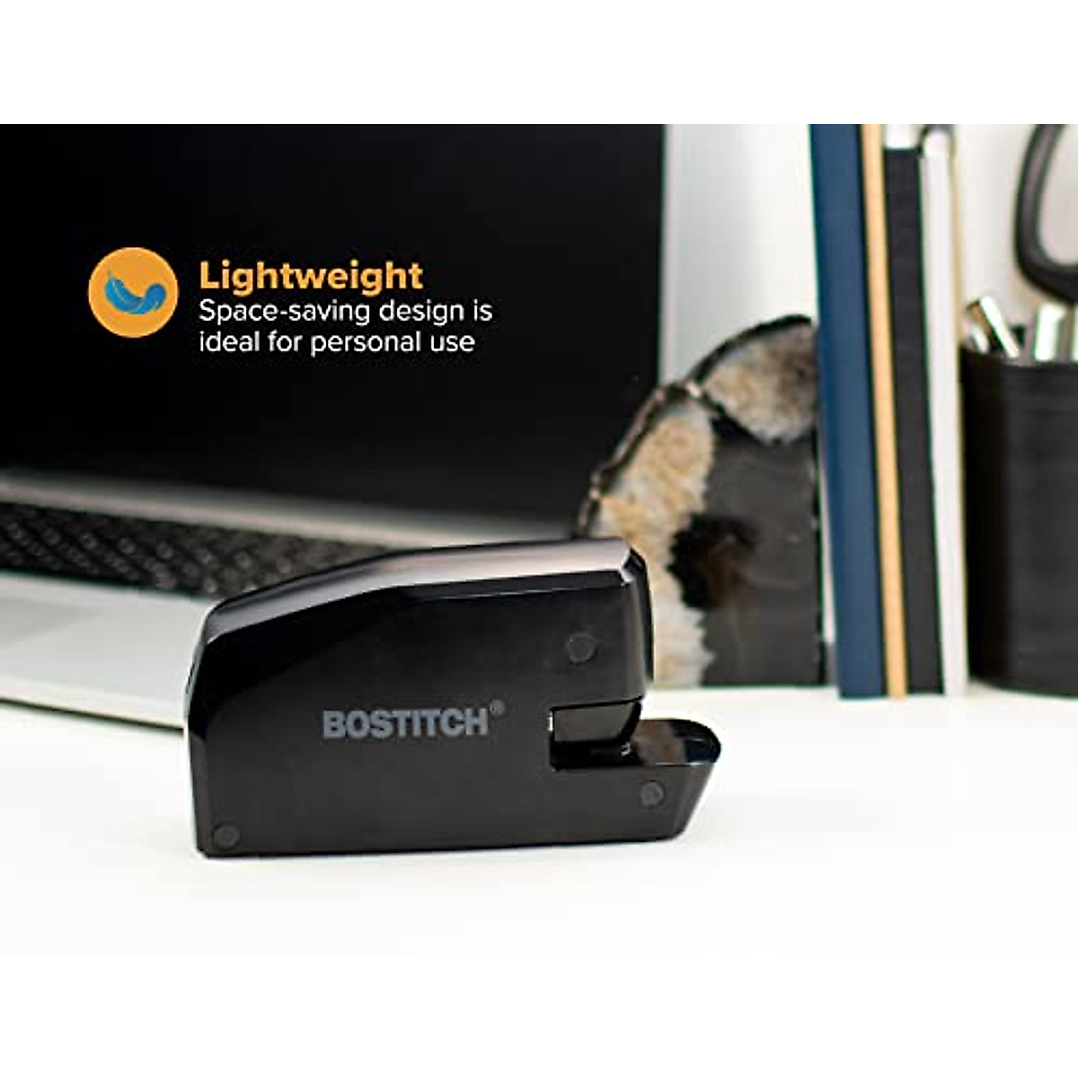 Bostitch Office Portable Electric Stapler, 20 Sheets, AC or Battery Powered, Black (MDS20-BLK)