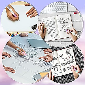 cobee Cute Kawaii Gel Ink Pens, 6 Pack Retractable Quick Dry 0.5mm Point Black Ink Rollerball Writing Pen Rolling Ballpoint Pens for Student Smooth Writing, Journaling, Taking Notes, Drawing(Style-A)