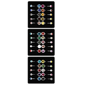 OMAIGAR Belly Button Rings 30 Pieces, Surgical Stainless Steel Belly Rings for Women with Colorful Crystal Diamonds, Body Piercing Navel Ring as Ideal Jewelry Set