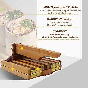 Upgrade Hardwood Tortilla Maker Hardwood Tortilla Maker - 10" Square Wood Flour Tortilla Press for Homemade Mexican Tortillas, Roti, Burritos, Taco and More, Natural Food-Grade wood (beech & Walnut)