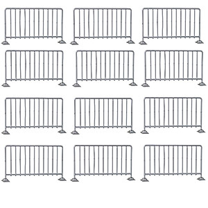 Set of 12 Silver Guardrails for Wrestling Action Figures