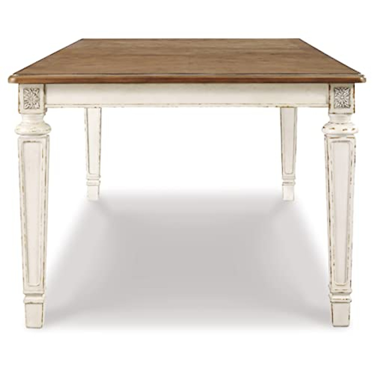 Signature Design by Ashley Realyn French Country Dining Extension Table, Seats up to 8, Chipped White