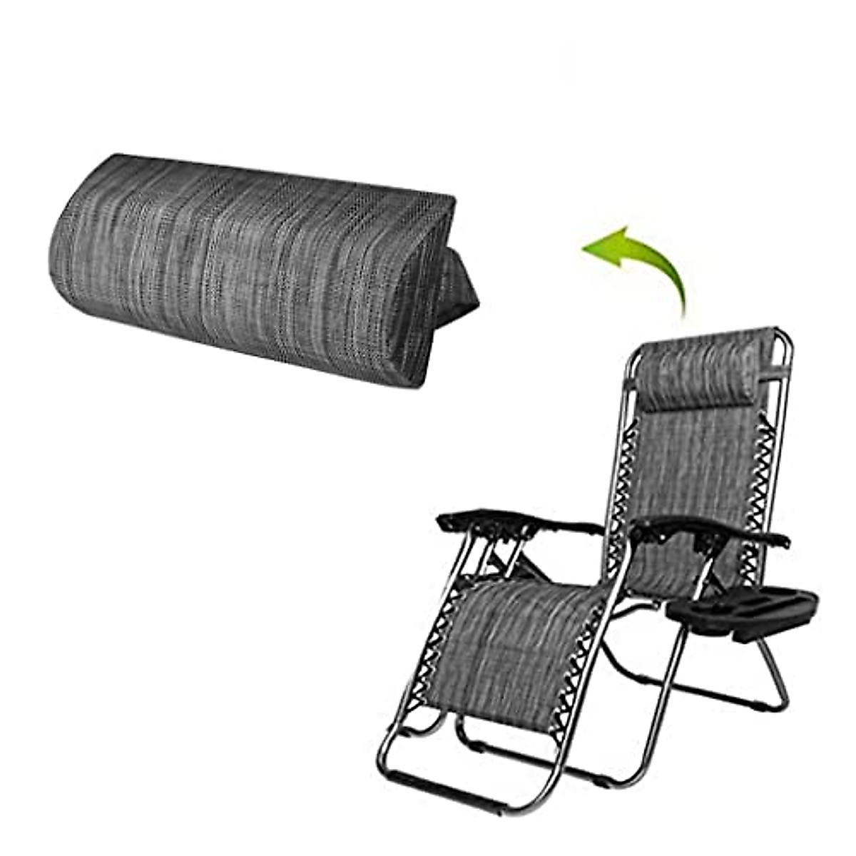 freneci Soft Pillow Cushion Headrest Headrest Cushion with Elastic Band for Chairs - Black+Gray