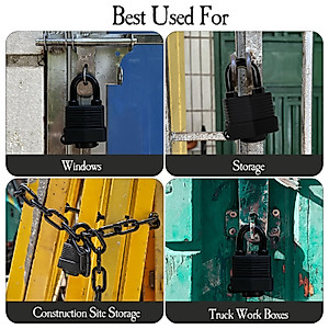 Outdoor Waterproof Padlock,Outdoor Anti-Theft Lock with Keys,Heavy-Duty Security Lock for Gate,Fence,Motorcycles,Bike (2 Lock)