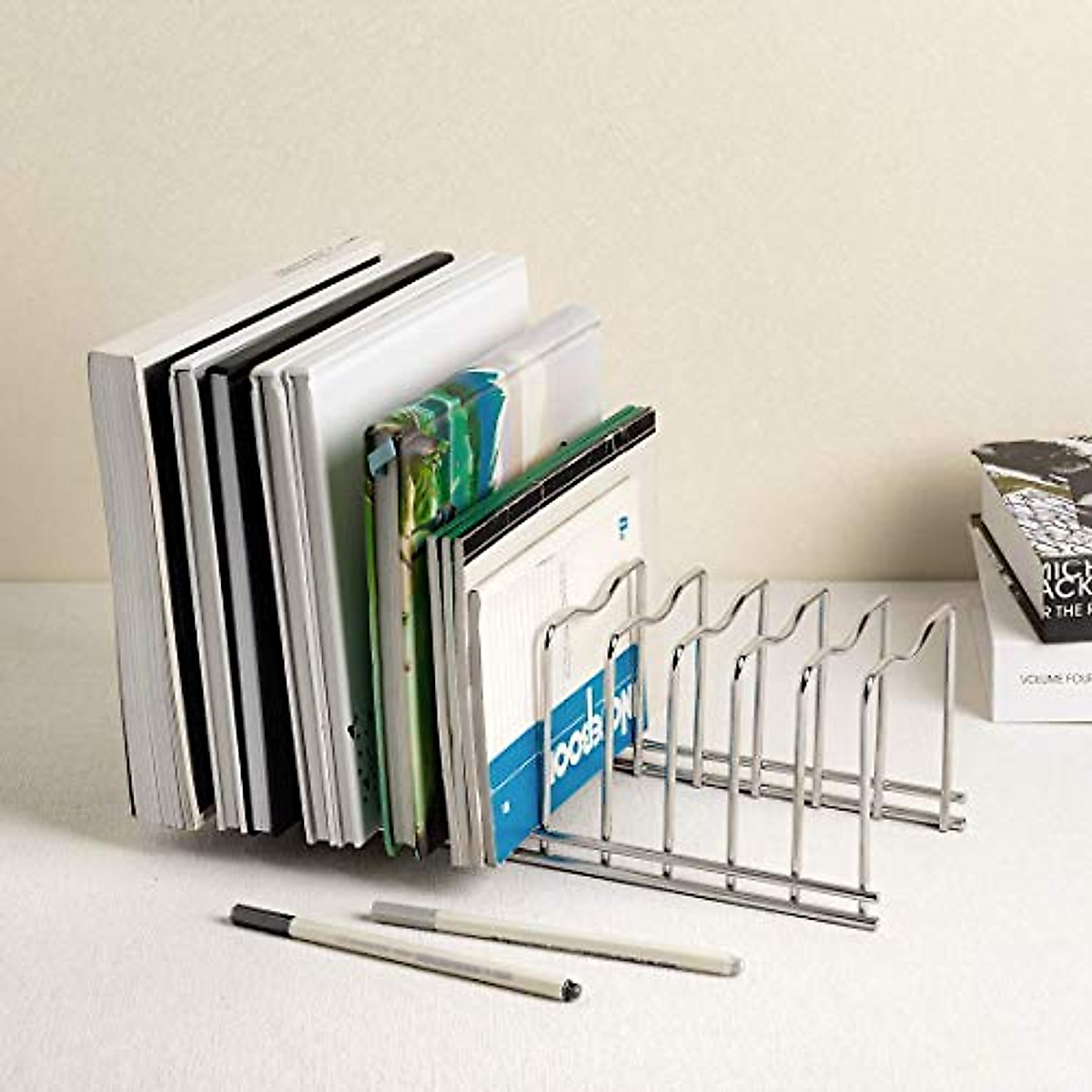 SANNO Pot Lid Organizer Pot Lid Rack Holder Drawer Plate Organizer for Bakeware Dish Plate, Cutting Boards, Pots & Pans, Serving Trays, Reusable Containers in Cabinet Pantry