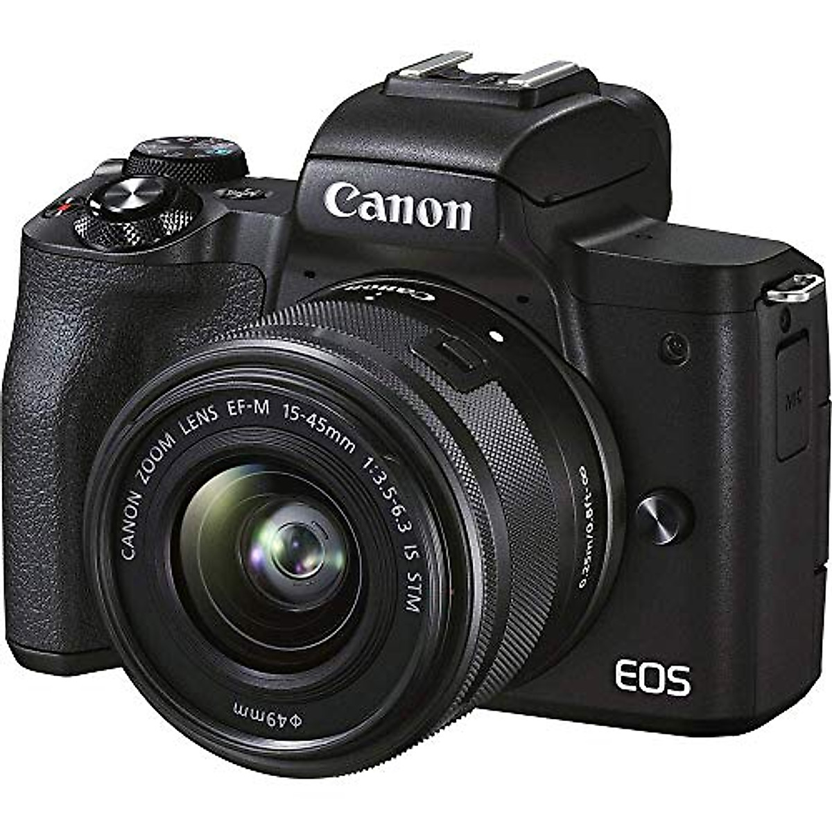 Canon EOS M50 Mark II Mirrorless Digital Camera with 15-45mm Lens (4728C006) + 64GB Extreme Pro Card + Extra LPE12 Battery + Case + UV Filter + Card Reader + Filter Kit + HDMI Cable + More (Renewed)