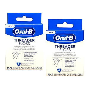 Glide Threader Floss, 30 Single-Use Packets each (Value Pack of 2)