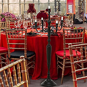 WHW Whole House Worlds Hamptons Five Candle Candelabra, Rustic Black Finish, Centerpiece, Hand Crafted of Cast Aluminum Nickel, Tall, Over 3 FT High, (41.25 Inches)