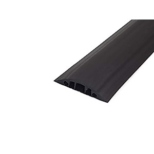 Line Boss 3-Channel Wire Hider, Cord Protector and Cable Organizer for Industrial Cable Management, 4.5 in. X 5 ft., Black, 6500-5C