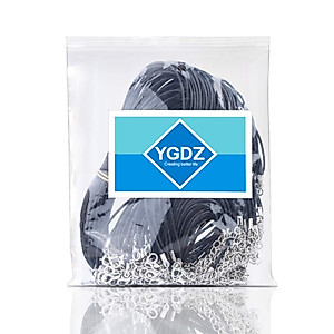 YGDZ Necklace Cord, 100pcs 1.5mm Waxed Bulk Leather Necklace Cord Necklace Rope String Chains with Clasp for Jewelry Making, Black