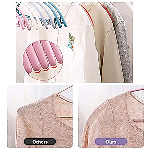 40.5 cm No Shoulder Bumps Plastic Clothes Hangers Non-Slip, Sweater Hanger, Suit Hanger with Pants Bar (Pink, 20 Pack)