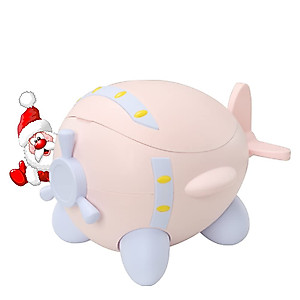 INTOP Airplane Kids Potty Training Toilet, Christmas Gift for Boys and Girls, Toddlers,Backrest Baby Potty Training Seat Non-Slip with Splash Guard,Easy to Empty and Clean (Pink)