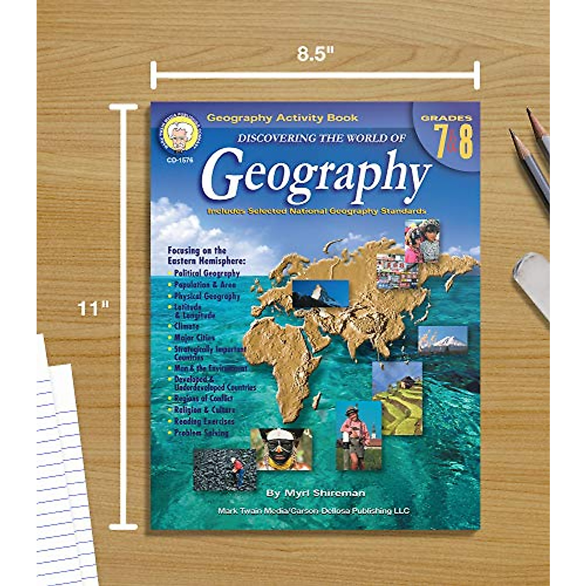 Mark Twain Geography Workbook, Geography for Kids Grade 7-8, Population, Political, Climate, Physical Geography of the Eastern Hemisphere, 7th Grade Workbooks & Up, Classroom or Homeschool Curriculum