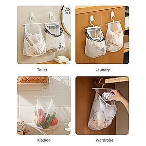 Clodinabo Organizer Wall Hanging Underwear Drying Net Bag Small Block Storage Mesh Pockets, 2Pcs