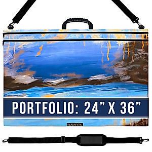 Portfolio Folder for Artwork with New and Inspired Design, Lightweight Art Portfolio Case, Confort Shoulder Strap Art Portfolio Dacron Water Resistant Coating, Portfolio, Art bag