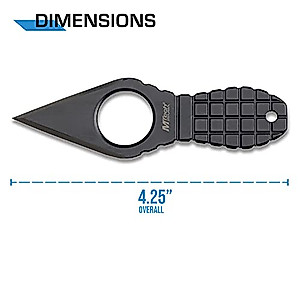 MTech USA – Fixed Neck Knife - Black Blade and Handle, Full Tang, Includes Nylon Fiber Sheath w/ Pocket Clip and Ball Chain - Hunting, Camping, Survival, Tactical, EDC – MT-588BK