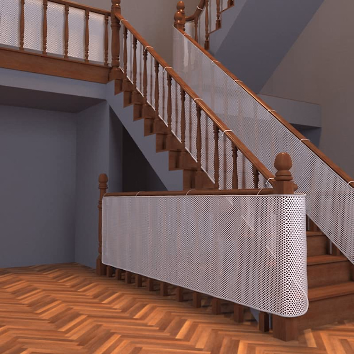 Askfairy Children's Stairs Netting, 118"X31"Balcony, Patios and Railing Stairs Netting,Sturdy Mesh Fabric Material