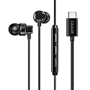 192KHz Noise Isolation USB C Headphones with Microphone Compatible with Samsung S21/S20 Ultra Note 20/10 Tab S8/S7/S6 Z Fold Z Flip, iPad 10 iPad Pro/Air 5 4/Mini 6, Pixel 6 Pro 5 XL, Type C Earphones