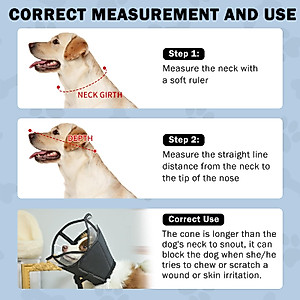 SCENEREAL Dog Cone for Dogs After Surgery, Adjustable Dog Cone Collar Alternative to Stop Licking for Wound Care, Spay, Neuter, Soft Recovery Cone for Medium Large Size Dog, E-Collar Neck Collar