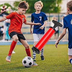 Ball Pump, Sports Ball Pump with 5 Needles, Nozzle, Extension Hose, Carry Bag, Push & Pull Inflator System, Perfect for Volleyball, Basketball, Football, Soccer, Water Polo, Swim Inflatables