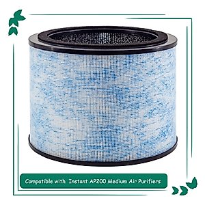 Asheviller AP200 Filter Replacement, Compatible with Instant® AP200 Air Purifier, H13 Grade True HEPA Filter and Activated Carbon Filter, Compare to F200 Filter,2 Pack