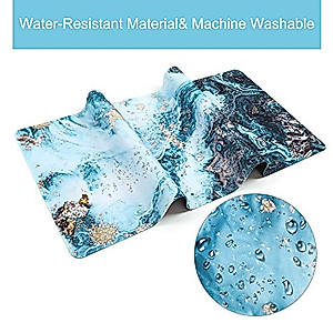 HAOCOO Gaming Mouse Pad Large, XXL Computer Desk Mat for Desktop, Big Desk Pad with Non-Slip Rubber Base, Spill-Resistant Keyboard Mat for Laptop, Home Office, Abstract Blue Marble