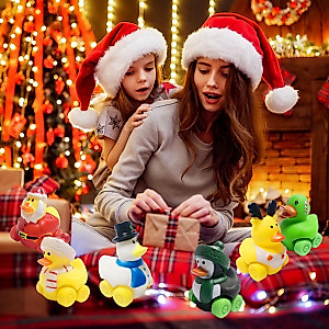Holydeck 18 Pcs Christmas Rubber Ducks Soft Rubber Cars Toys Bath Toy Vehicles for Babies Kids Birthday Gifts,Christmas Party Favors,Christmas Stocking Stuffers(Christmas)