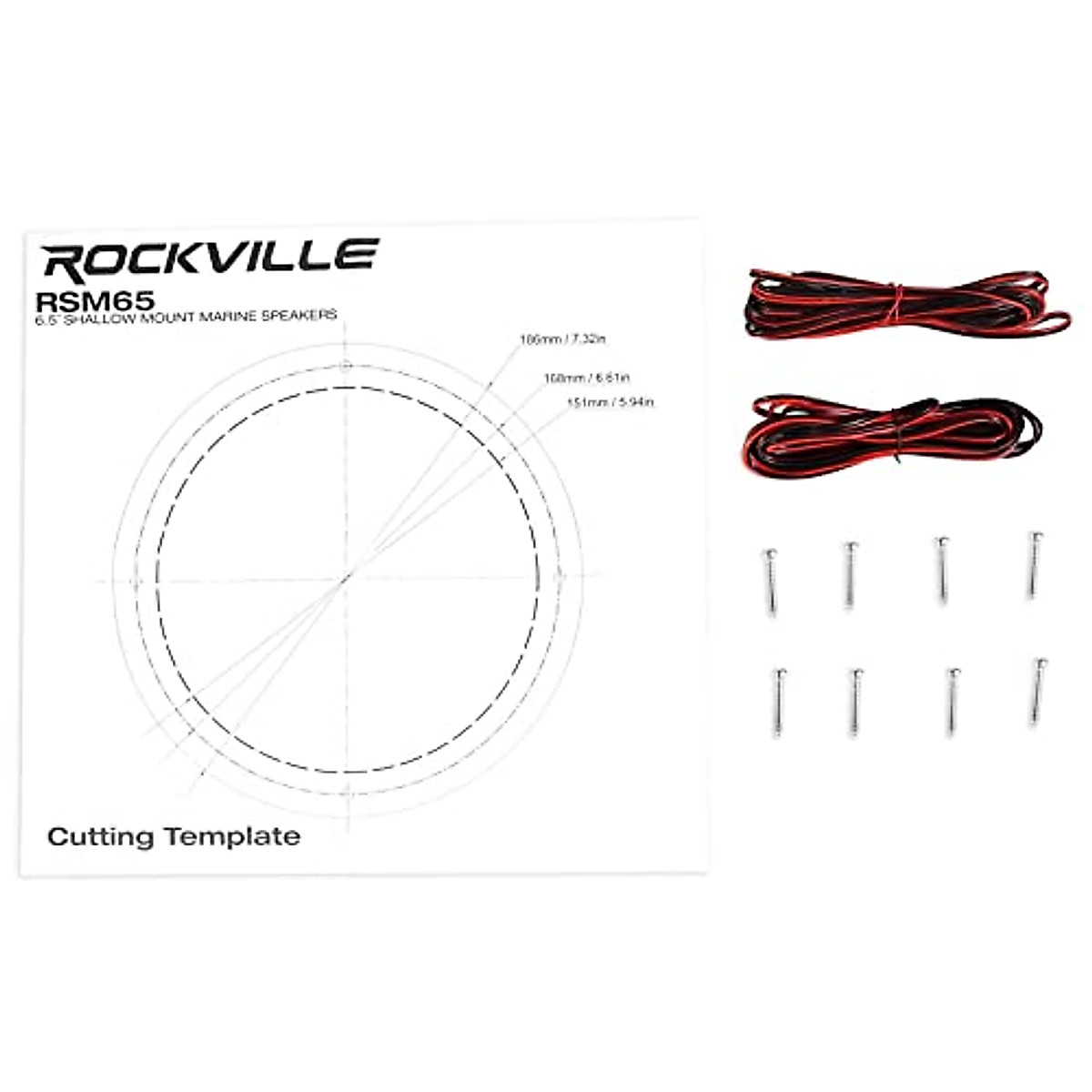 (6) Rockville RSM65W 6.5" Slim Marine Boat Speakers+6-Ch Amp+Bluetooth Receiver