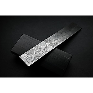 Forged Factory Damascus Steel Billet for Knife Making, Snake Pattern, 12 inches