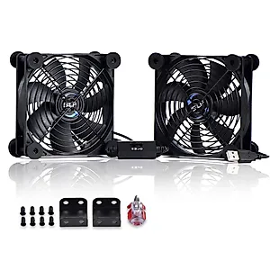 SCCCF Dual 120mm USB Speed Control Fan, 5V Portable Cooling Fan for Flat-Screen TV Receiver Router DVR PlayStation Xbox Computer Cabinet Cooler