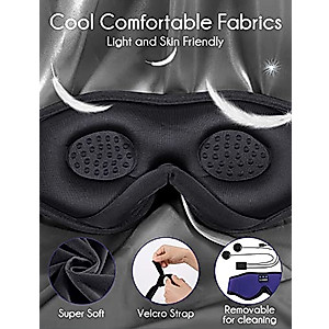 LC-dolida Bluetooth Sleep Mask Sleep Headphones Smart Auto Off Timer Sleeping Headphones for Side Sleepers Breathable 3D Music Eye Mask Cool Tech Gadgets Birthday Holiday Unique Gifts for Men
