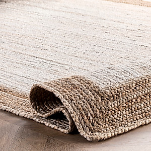nuLOOM Eleonora Hand Woven Jute Runner Rug , 2' 6" x 10', White, Rectangular