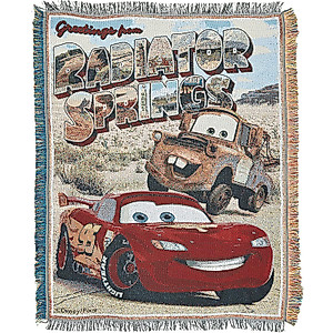 Disney-Pixar's Cars, "Greetings from Radiator Springs" Woven Tapestry Throw Blanket, 48" x 60", Multi Color