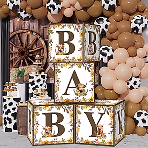 Highland Cow Baby Shower Decorations, Highland Cow Theme Balloons Box Party Decorations