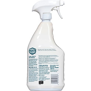 Family Guard Brand Disinfectant Spray Trigger & Multi Surface Cleaner, Antibacterial Spray, Expertly Formulated for Use In Homes with Children & Pets, Fresh Scent, 32 oz (Pack of 1)
